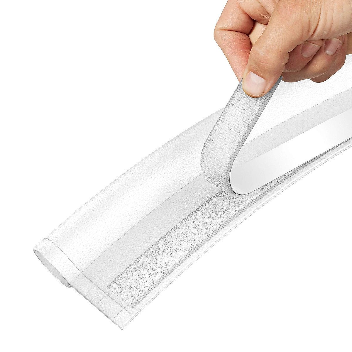 McDILS Under Door Draft Blocker White - Door Draft Stopper 32 to 38 inches - Weatherproofing Door Seal Strip - Draft Stopper for Bottom of Door - Noice Reduction Sound Proof Door Draft Blocker White