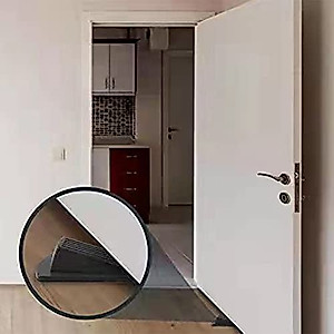 Heavy Duty Door Stoppers for Bottom of Door on Floor,Home Rubber Door Stop on Carpet/Concrete/Tile/Linoleum/Wood Floor--Suits Any Door, Any Floor(5 Pack,Black)