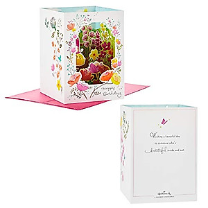 Hallmark Paper Wonder Displayable Pop Up Birthday Card for Her (Beautiful Butterflies and Flowers)
