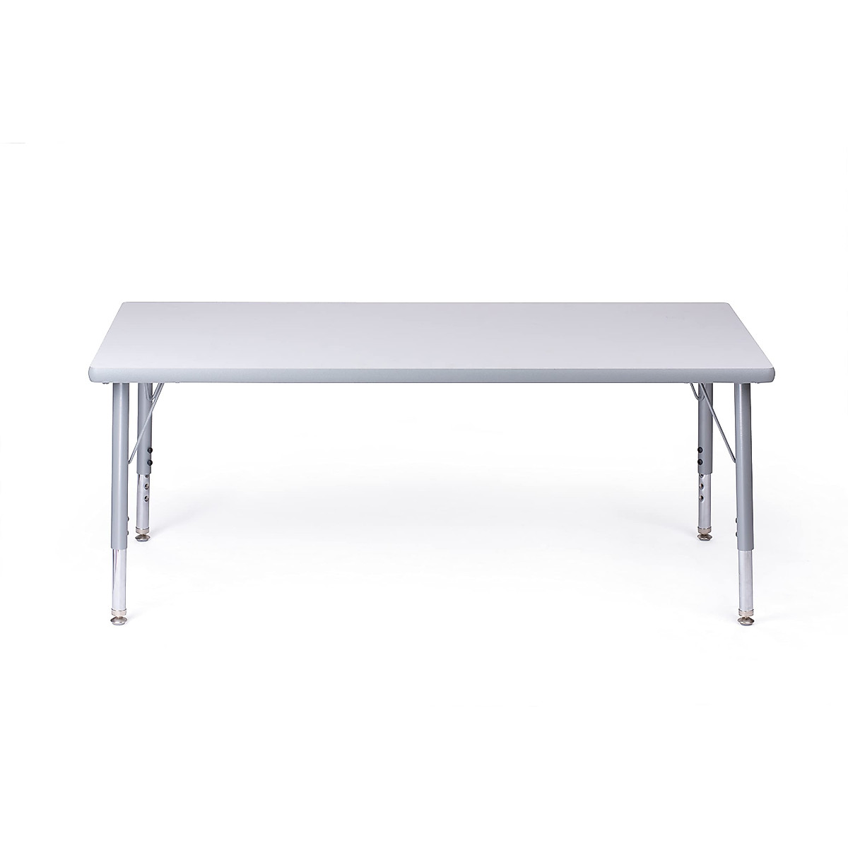 Chair and Table Set for Schools - Table About 24 x 48 inch (60 x 120cm) - Height Adjustable Legs -Spray Edges - and Four Luxurious Classroom Chairs - for Commercial Spaces