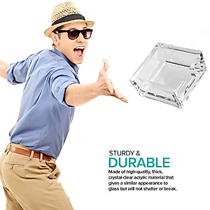 Modern Innovations 3 x 3 Crystal Clear Acrylic Notepad Holder W/O Pads - Sticky Notes Holder - Sticky Notepad Holder Perfect for Dorm Room and Office Desk Organization