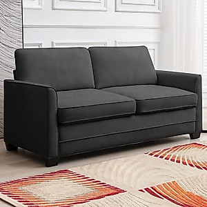 linor Pull Out Sofa Bed,2-in-1 Sleeper Sofa with Folding Foam Mattress, Modern Loveseat Sleeper, Pull Out Couch Sofa Bed for Living Room/Apartment (Dark Grey, Full)