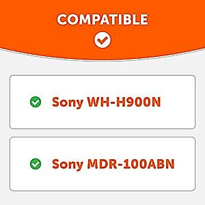 WC Thick Earpads for Sony Wh-900N and MDR-100ABN Headphones by Wicked Cushions - Soft PU Leather Cushions, Luxurious Noise Isolating Memory Foam, Added Thickness | Black
