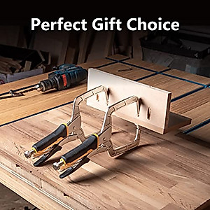 POWERTEC 71744 Quick Release 12” Right Angle Pocket Hole Clamps for Pocket Hole Joint Assembly, Woodworking & Welding, 2 PK