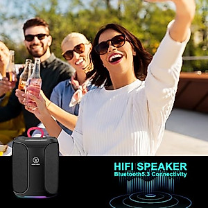 Kinglucky Bluetooth Speaker, Portable Wireless Bluetooth Speaker, 25 Watts, Loud Stereo, Strong Bass, IPX7 Waterproof Shower Speaker, Loud Bluetooth Speaker for Home/Party/Outdoor/Beach