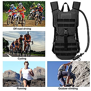 G4Free Tactical Hydration Packs Helmet Water Backpacks with 3L BPA Free Bladder Kids Adults for Hiking, Cycling, Running, Skiing, Walking and Climbing(Black)