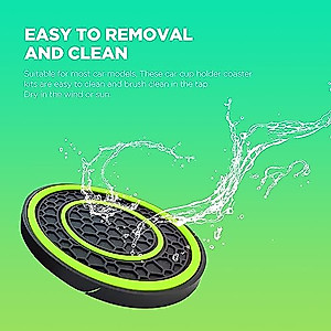 2 PCS Car Cup Holder Coaster,Car Coasters Cup Mats,2.75 Inch Universal Car Cup Coasters,Non-Slip Anti Dust Mats Cup Holder Insert Coaster, Suitable for Most Car Interior (Green)