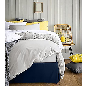 Utopia Bedding Queen Bed Skirt - Soft Quadruple Pleated Ruffle - Easy Fit with 16 Inch Tailored Drop - Hotel Quality, Shrinkage and Fade Resistant (Queen, Navy)