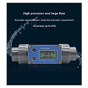 Orinthia 3inch Electronic LCD Digital Display Flowmeter NPN Turbine Flow Meter PVC Pipe Liquid Water for Farm/Garden Irrigation