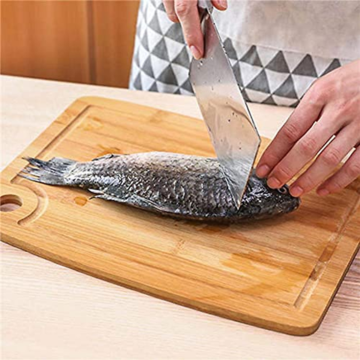 NEIDE Chopping Block Wood Healthy and Environmentally Friendly Bamboo Cutting Board Hanging Hole 3 Sizes Accessories Tool-30X20CM (Size : 28X18CM)