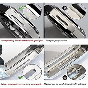 AEHON Luxury case+strap For Apple Watch Band 41mm 44mm 45mm Mod Modification Kit steel Metal Bezel frame iWatch series 8 7 6 se 5 4 3 (Color : Rose gold, Size : 45MM)