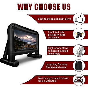 Inflatable Movie Screen (14 Feet) Blow up Mega Projector Screen with Carry Bag for Front Projection