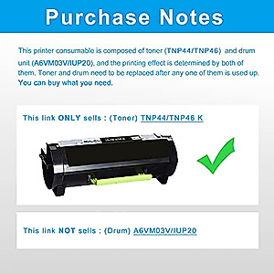 LCL Compatible Toner Cartridge Replacement for Konica Minolta TNP44 TNP-44 TNP46 TNP-46 A6VK01F A6VK01W 20000Pages Bizhub 4050 4750 (1-Pack Black)