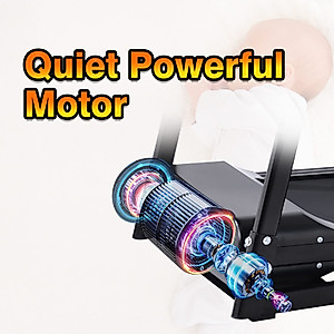 Treadmill, Home Folding Treadmill for Home Workout, 5" LCD Screen, Shock-Absorbent Running Deck, Device Holder - 265 LB Capacity (Steel)