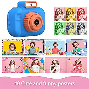 TOUMENY 4800 W Front and Rear Dual-Camera 1080P Hd Digital Camera for Children, Video and Games, with Flashlight