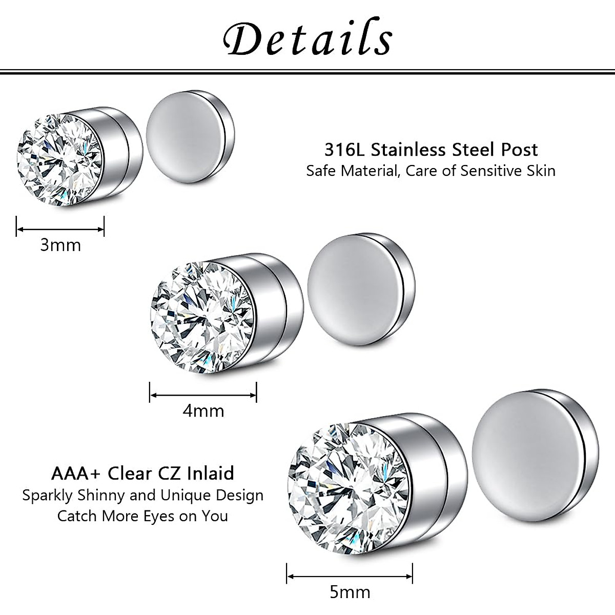 TOKRING Fake Nose Ring Hoop Fake Septum Nose Cuffs/ Studs Clip On Lip Ear Non Pierced Jewelry for Women Men Silver