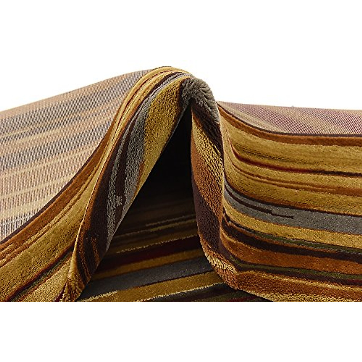 Unique Loom Barista Collection Modern, Abstract, Stripes, Urban, Rustic, Warm Colors Area Rug, 8' 0 x 10' 0 Rectangular, Multi/Beige