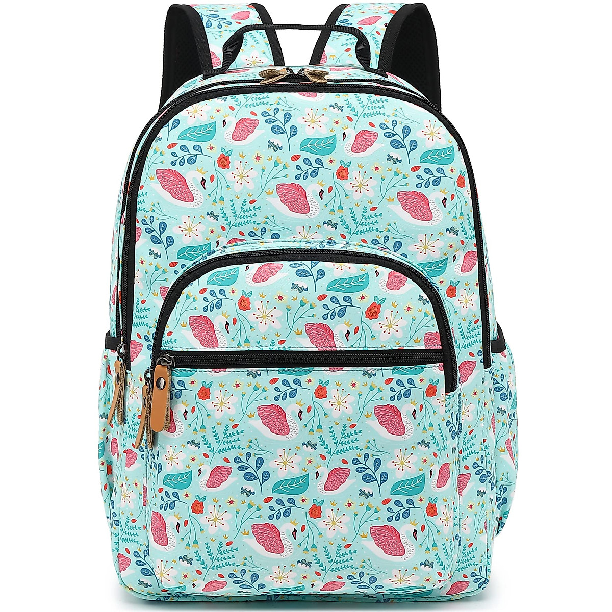 Leaper Water-resistant Cute Swan Laptop Backpack Travel Bag College Backpack Laptop Bag Satchel Water Blue