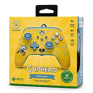 PowerA Enhanced Wired Controller for Xbox Series X|S - Cuphead: Mugman, Gamepad, Wired Video Game Controller, Gaming Controller, Xbox Series X|S - Xbox Series X