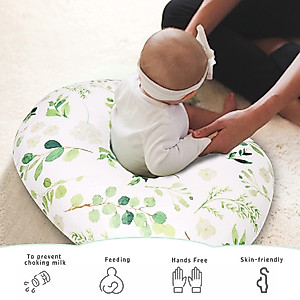 Car Seat Cover for Babies & Nursing Pillow Cover, Green Leaf Car seat Canopy for Boys Girls, Breastfeeding Pillow Slipcover, Soft Fabric Fits Snug On Infant