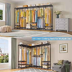 VIPEK V60 Extra Large Portable Closet Rack Heavy Duty Clothing Rack for Hanging Clothes Freestanding Wardrobe Closet, Metal Closet for Bedroom Storage Organizer, Load 1620lbs, Black