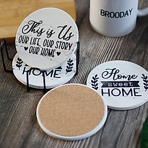 House Warming Gifts New Home,New Home Gifts for Home,House warming Gifts for Couples Women, HouseWarming Gift Kitchen Towels Engraved Board,Cooking Spoon,Coaster