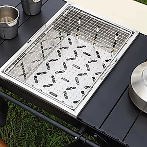 Camping Fire Pit, Portable Camping Grills with Storage Bag, Foldable Camping Campfire Grill for Fireplace Outdoor BBQ Camping, Fire Pit Stainless Steel Grills for Picnics Party