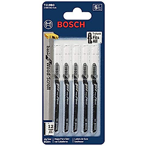 Bosch T119BO 3-Inch 12-Tooth Jig Saw Blades (5-Pack)