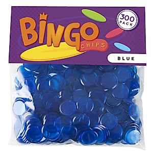 Pack of 300 Metal Inserted Bingo Chips - Choose from 4 Colors! (Blue)