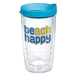 Tervis Made in USA Double Walled 30A Beach Happy Insulated Tumbler Cup Keeps Drinks Cold & Hot, 16oz, Contour