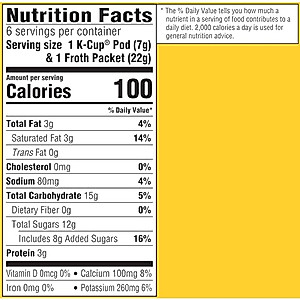 Gevalia Frothy 2-Step Vanilla Latte Espresso K-Cup Coffee Pods & Froth Packets Kit, 6 Count (Pack of 6)