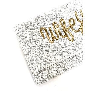WIFEY Clutch Purse, Bride Gifts, Bridal Gift for Bride, Wedding Gift, Bride To Be Gift, Engagement Gift, Bridal Wedding Gift, Bride Beaded Clutch, Wifey Bride Bag, Future Wife Gift, White