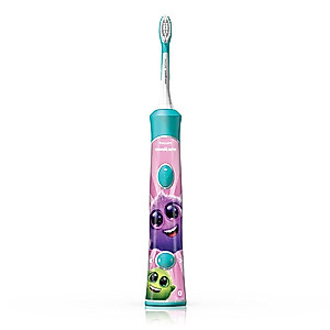 Philips Corded Electric Sonicare Kids Rechargeable Toothbrush with Built-in Bluetooth 2-Pack
