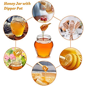 Premium 50-Pack 3 Inch Mini Wooden Honey Dipper Stick, Individually Wrapped,Pefect for Wedding Shower Party Favors Honey Jar spoon or Honey Wands mini