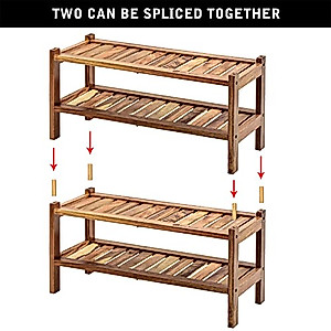 Bambu Masster Shoe Rack,100% Natural Acaia Wood Shoe Rack,Entryway Shoe Rack,Stackable,Small Shoe Rack,Shoes Rack,Shoe Stand Free Standing Shoe Racks.