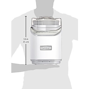 Cuisinart ICE-60WP1 2-Quart Cool Creations Ice Cream, Frozen Yogurt, Gelato and Sorbet Maker, LCD Screen with Countdown Timer, Makes Frozen Treats in 20-Minutes or Less, Stainless Steel/White