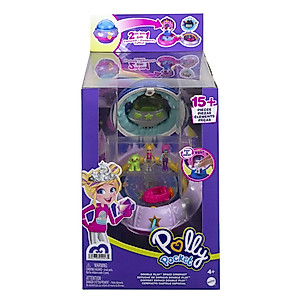 Polly Pocket Dolls and Accessories, Compact with 2 Micro Dolls, 15 Toy Pieces and 1 Fashion Piece, Double Play Space​​​