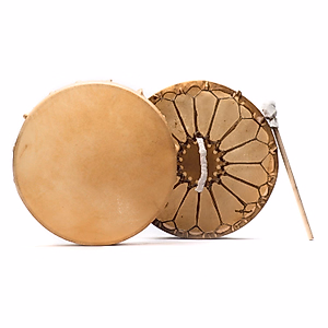 Shamans Market Native American Style Buffalo Hide Frame Hand Drum 18 in