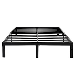 45MinST 14 Inch Reinforced Platform Bed Frame/3500lbs Heavy Duty/Easy Assembly Mattress Foundation/Steel Slat/Noise Free/No Box Spring Needed, California King