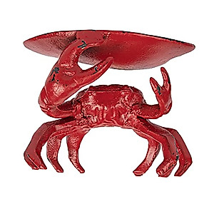 Creative Co-Op Distressed Red Decorative Cast Iron Crab Shaped Dish