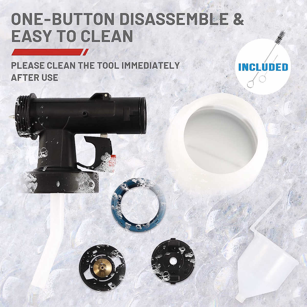 Enhulk Paint Sprayer, 700W HVLP Electric Paint Sprayer, Paint Gun with 1000ml Container, 5 Copper Nozzle, 3 Patterns, One-Button Disassembly, Spray Paint Gun for Home, Outdoors, Wall, Furniture, Fence