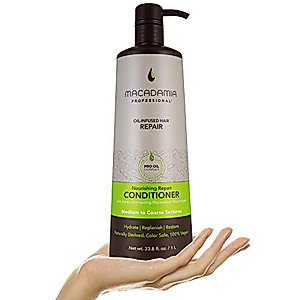 Macadamia Professional Hair Care Sulfate & Paraben Free Natural Organic Cruelty-Free Vegan Hair Products Nourishing Repair Hair Conditioner, 33.8 oz, Green
