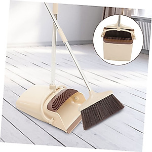 HONMEET 1 Set Broom Set Home Broom Dustpan Kit Carpet Rake for Pet Hair Hand Broom Cleaning Outdoor Tools Standing Dustpan Dust Pan Handle Broom Wok Household Brooms Kitchen Brooms Plastic
