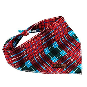 Babole Pet Christmas Dog Bandanas, 1PC Red Washable Square Dog Scarfs for Small Medium Large Dogs Adjustable Dogs Bib Scarfs for Girl and Boy(L)