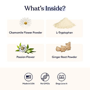 Pawfy dogs Calming Soft Chews | Anxiety | Separation | Stress Relief | Travel | Behavioral Training | Fireworks & Other Stressful Events | with L-Tryptophan & Chamomile