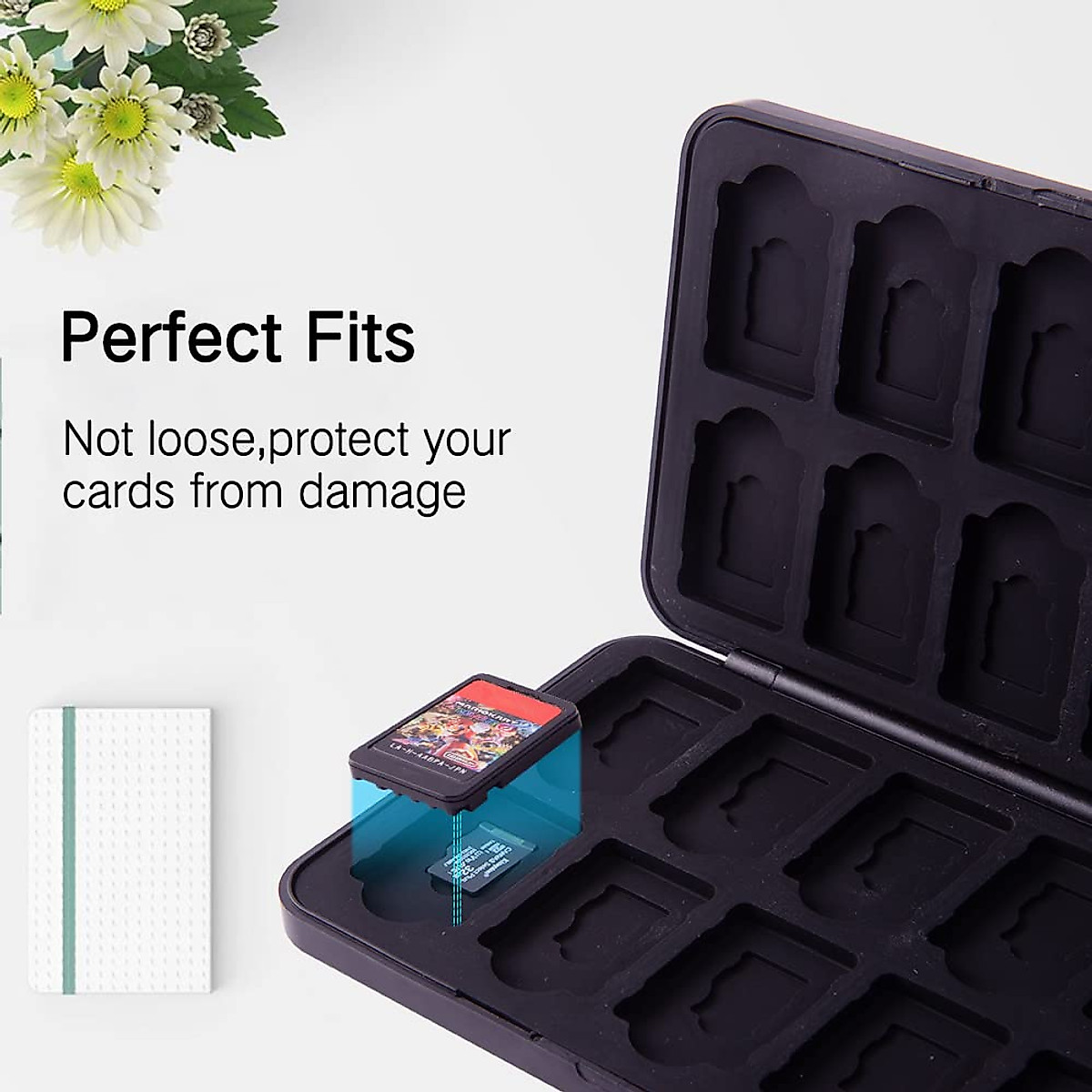 PERFECTSIGHT Cute Game Card Case for Nintendo Switch/Switch Lite/OLED, 24 Game Holder Cartridge Case for Game Cards and 24 SD Cards, Kawaii Portable Compact Storage Box (Grey Arceus, 24 Slots)