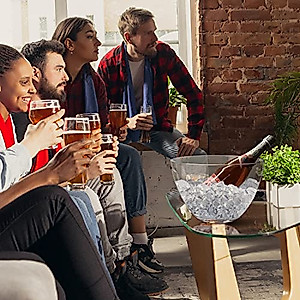 Ice Buckets for Parties - Ice Bucket - 5 Liter Clear Acrylic Champagne Bucket with Easy-to-Carry Handles - Indoor and Outdoor Parties