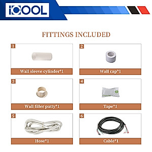 ICOOL 25 Ft. Mini Split Line Set, 1/4" & 3/8" O.D. Twin Copper Pipes, 3/8" Thickened PE Insulated Coil Copper Line for Air Conditioner HVAC Refrigeration and Heating Equipment, with Fittings