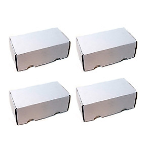 BCW 400 Count - Bundle with 4 Corrugated Cardboard Storage Boxes - Baseball, Other Sport Cards, Gaming & Trading Card Collecting Supplies