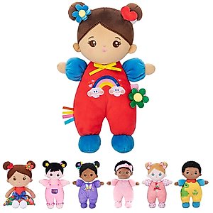 OUOZZZ Soft Baby Doll for Girls - First Hispanic Baby Doll Plush Rag Latino Doll Sleeping Cuddle Buddy Brown Skin Doll Toy for Kids 10"